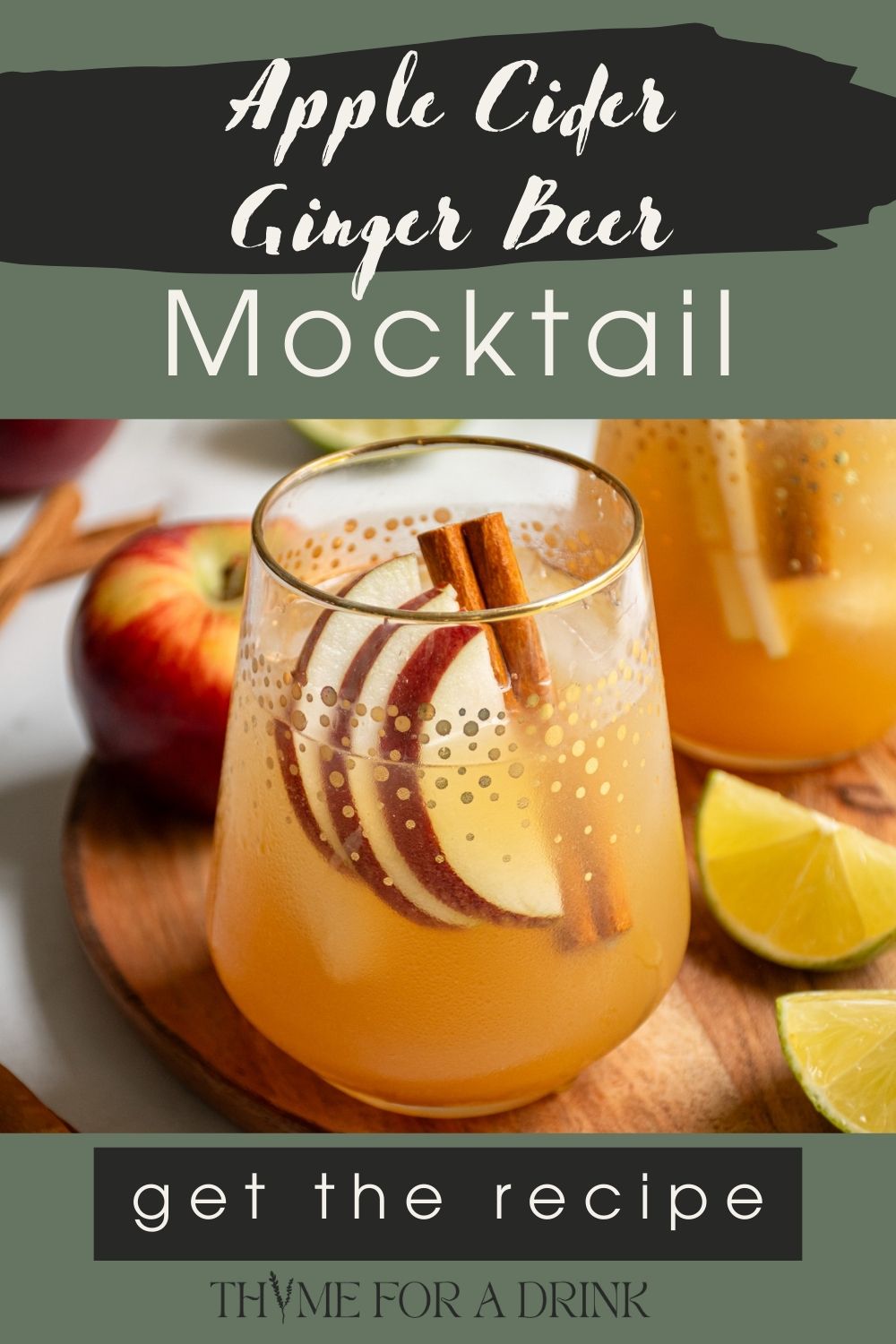 Apple Ginger Fizz Mocktail - Thyme For a Drink
