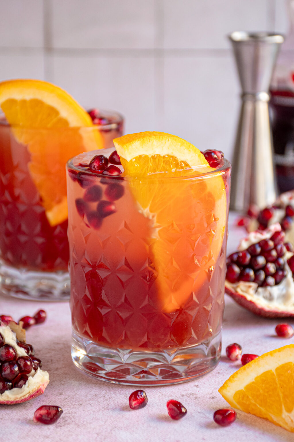 Easy Bourbon Pomegranate Cocktail - Thyme For A Drink