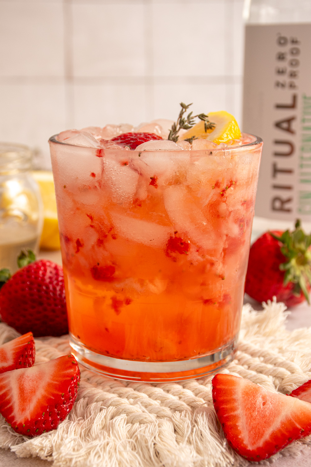 Strawberry Smash Mocktail - thymeforadrink.com