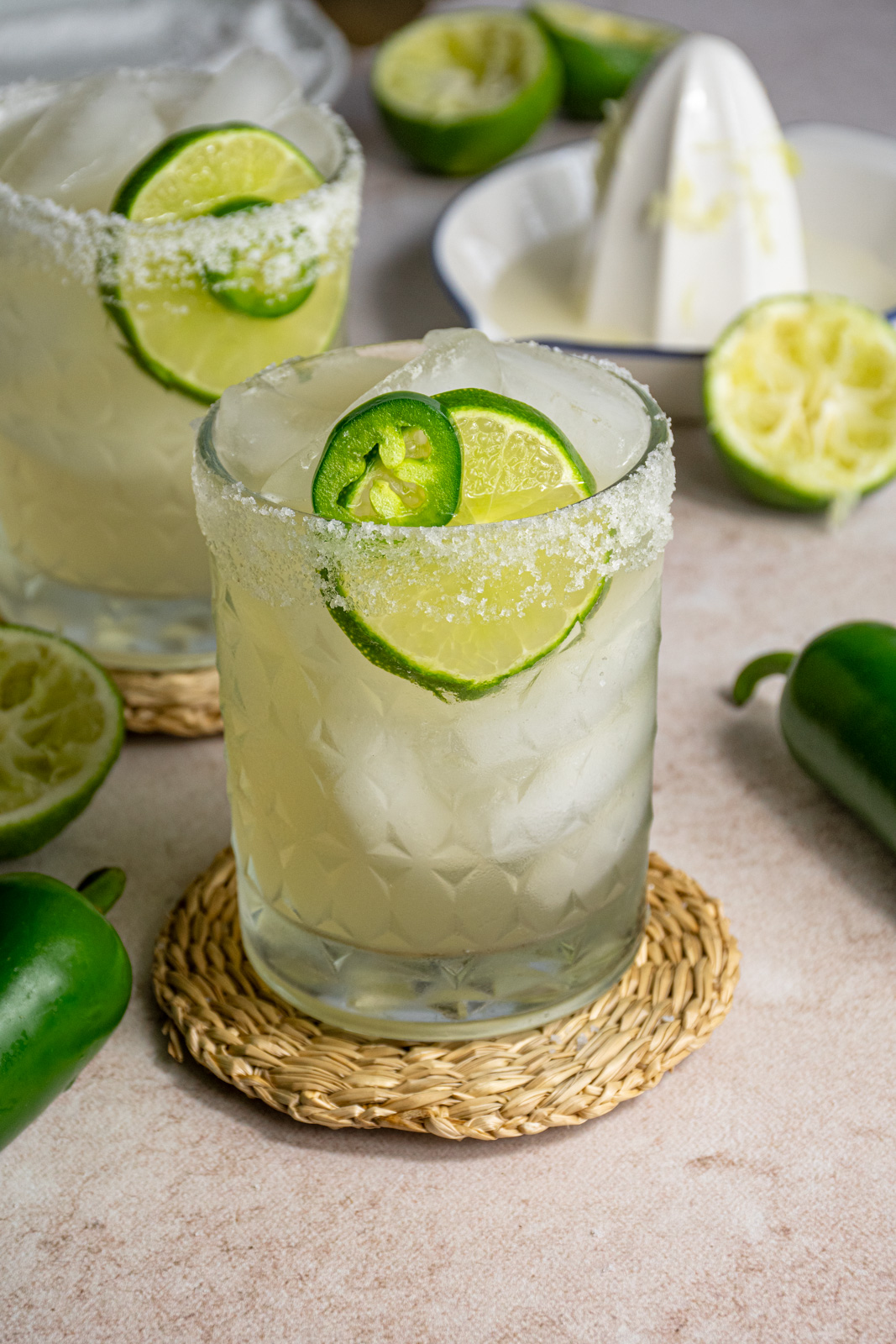 Spicy Jalapeño Margarita Mocktail - Thyme For A Drink