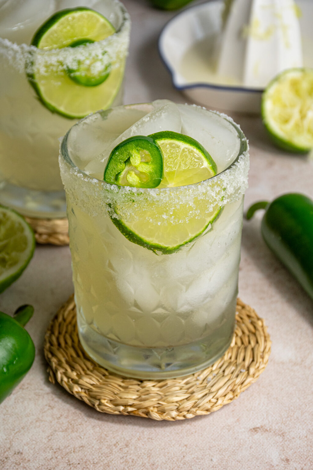 Spicy Jalapeño Margarita Mocktail - Thyme For A Drink