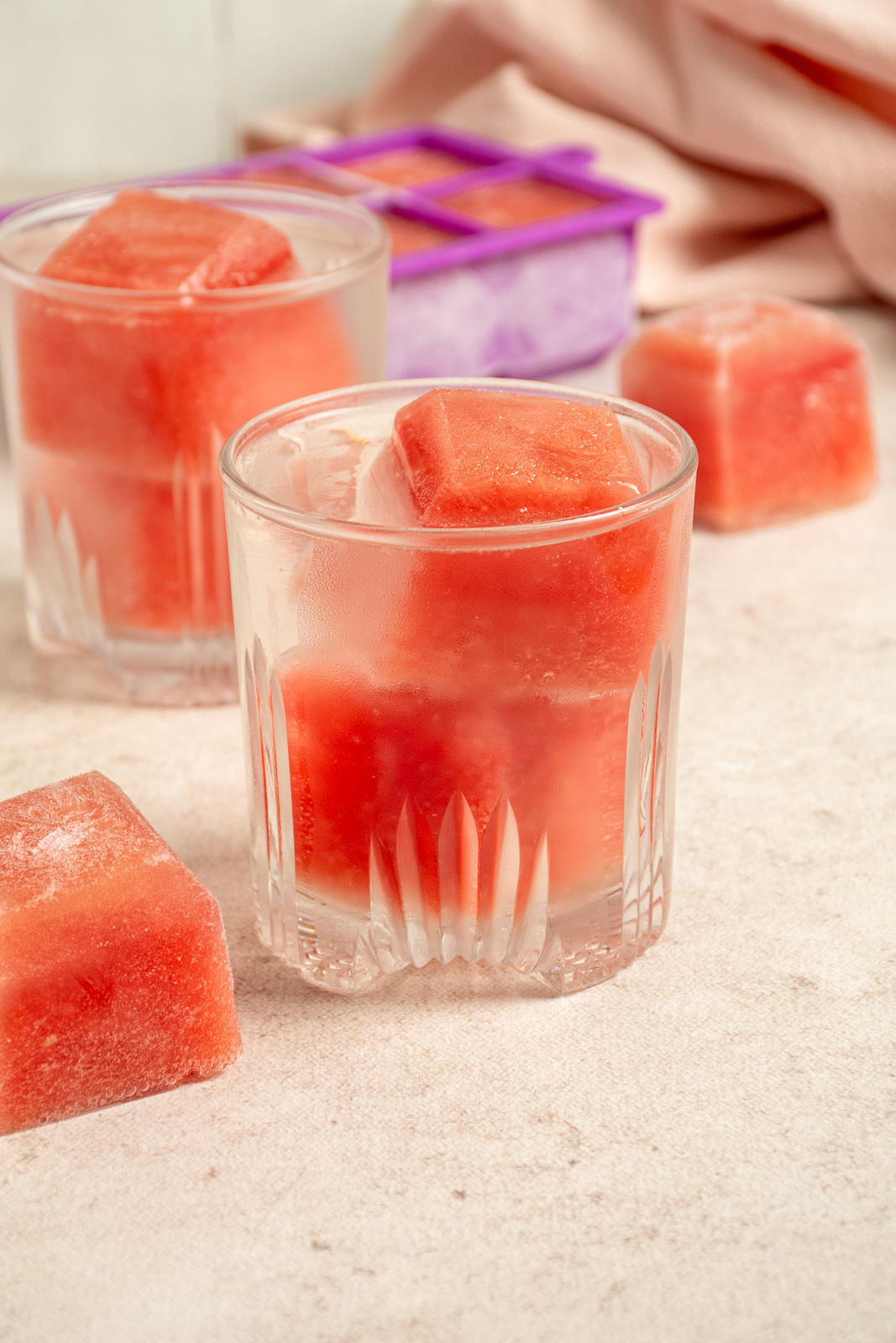 Watermelon Ice Cubes Recipe - Thyme For A Drink