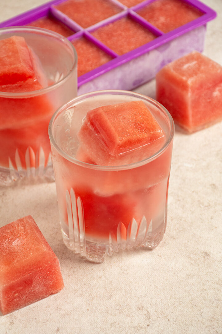 Watermelon Ice Cubes Recipe - Thyme For A Drink