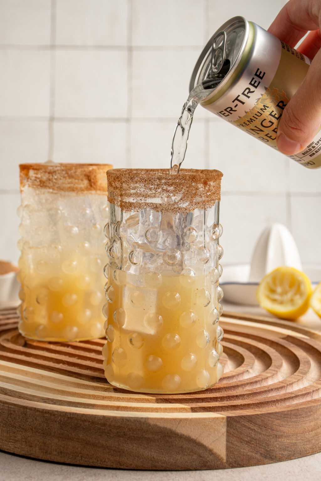 Sparkling Pear Ginger Mocktail - Thyme For A Drink